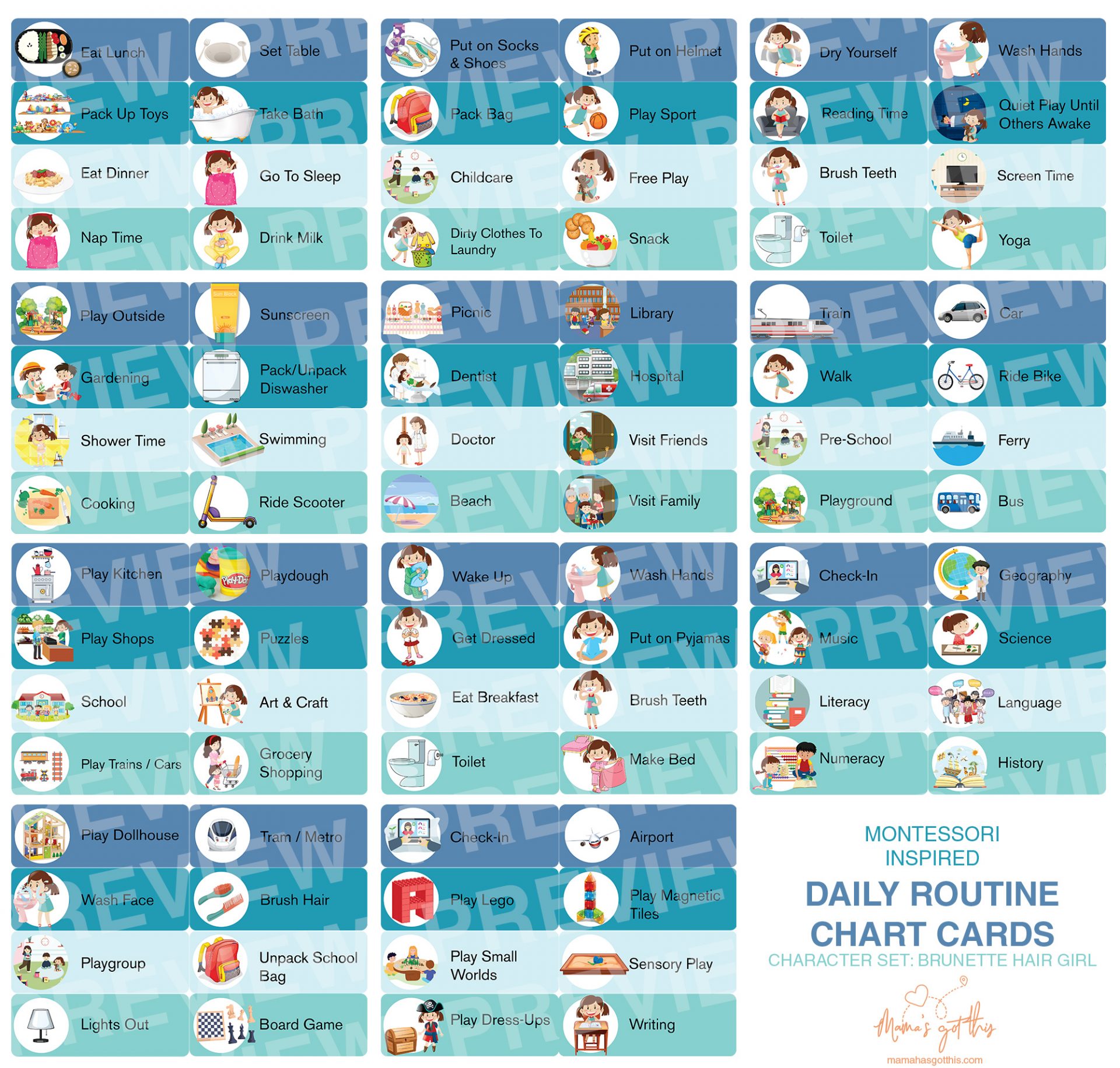 Printable Daily Routine Chart Cards - Mama's Got This