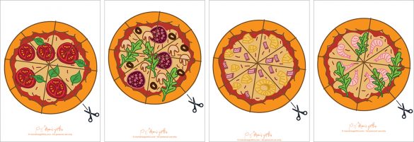 Free Pizza Cutting Skills Practice Printables (Upgrade For Colour ...