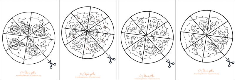 Free Pizza Cutting Skills Practice Printables (Upgrade For Colour ...