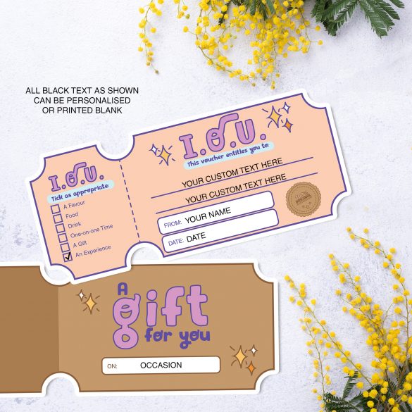 Printable Personalised IOU (I Owe You) Coupon Voucher Templates - Mama ...