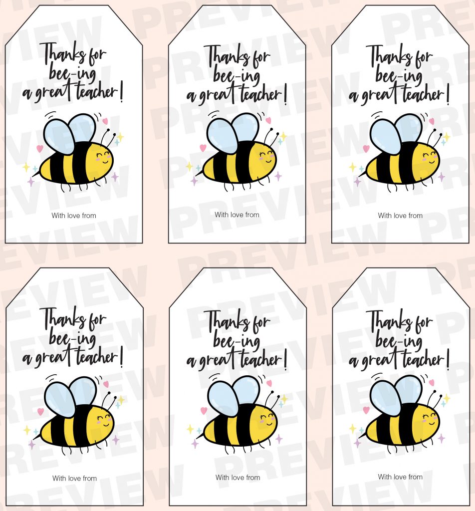 Printable Punny Personalisable Teacher Appreciation Gift Tag Templates ...