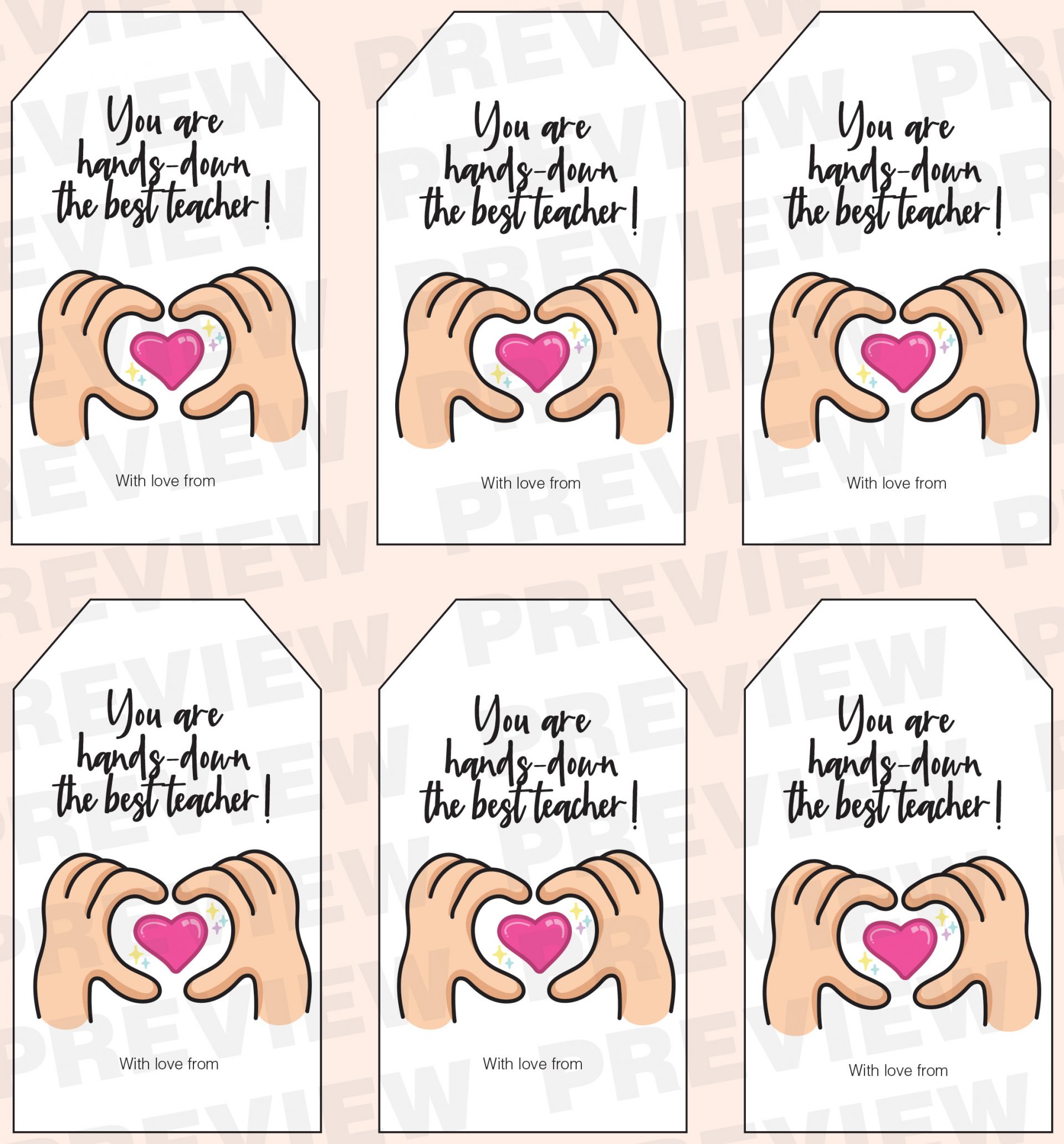 Printable Punny Personalisable Teacher Appreciation Gift Tag Templates ...