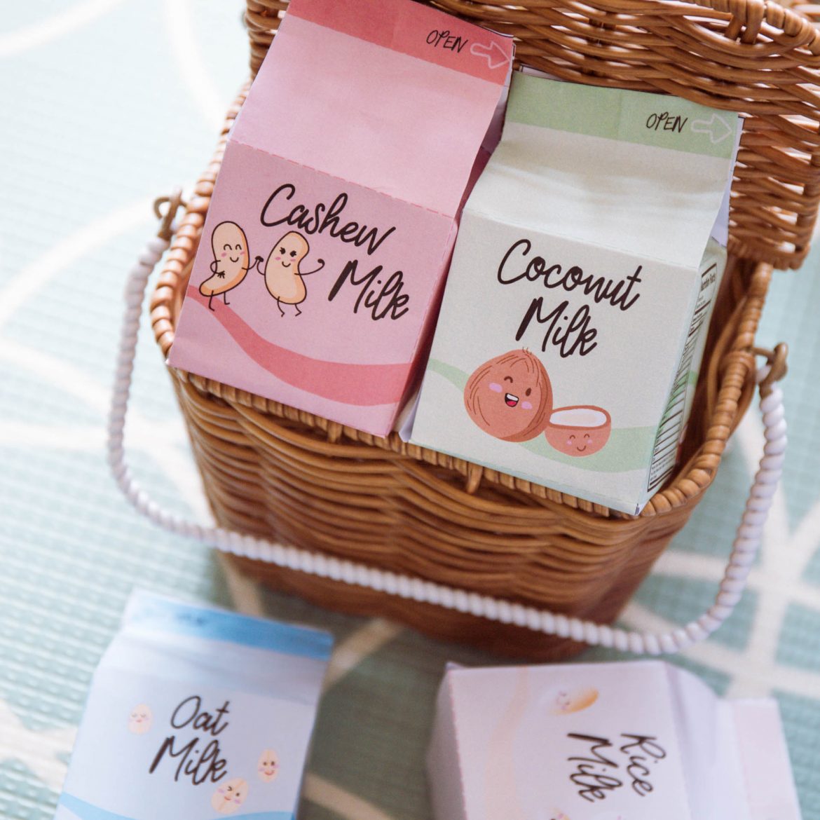 Printable Plant-Based Vegan Milk Carton Play Food - Mama's Got This