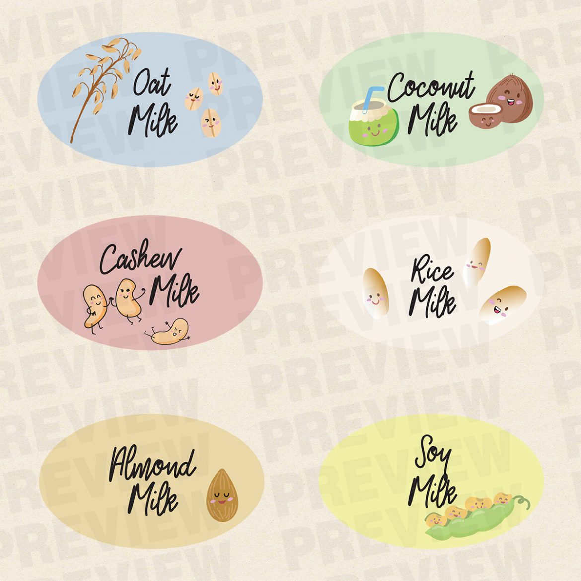 Printable Plant-Based Vegan Milk DIY Labels For Pretend Play Food ...